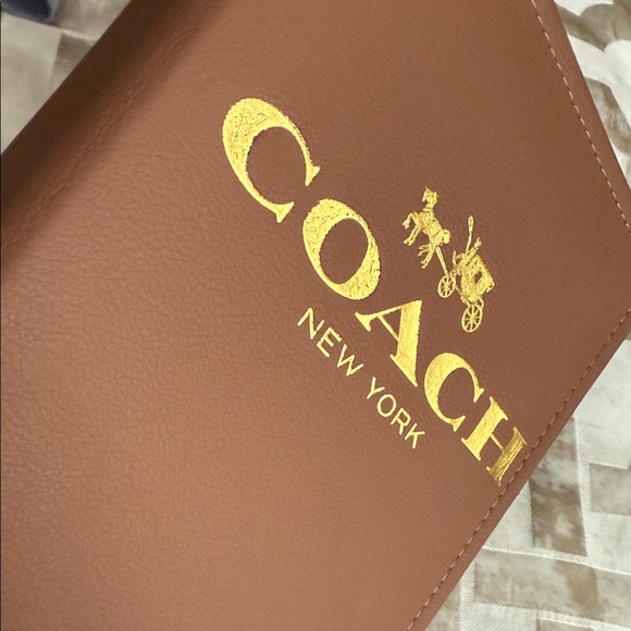 Coach | Office | Coach Brown Binder With Gold Embossed Logo | Poshmark
